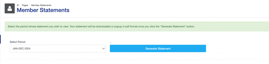 How to view member statement - USER GUIDE