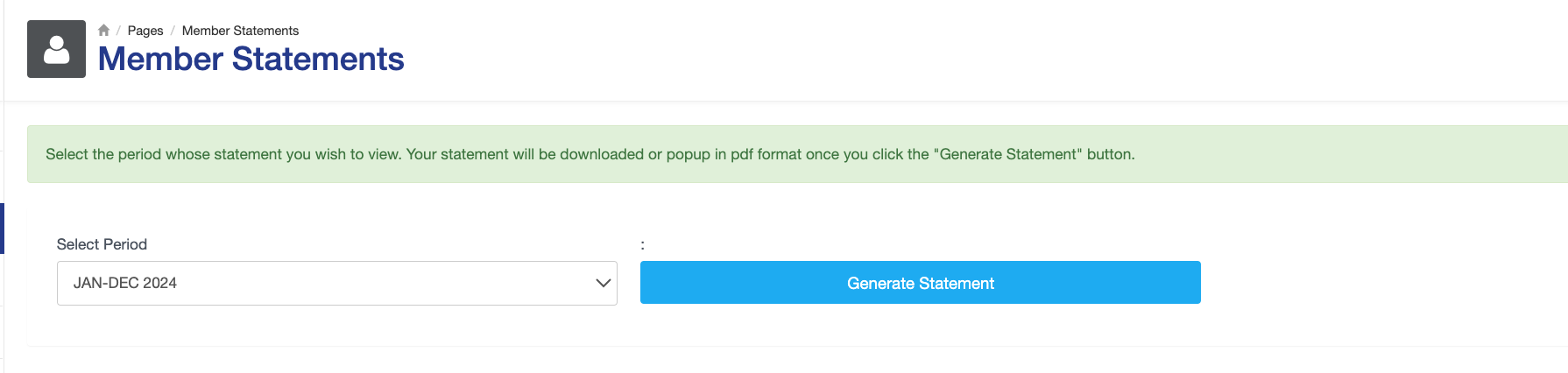 How to view member statement - USER GUIDE