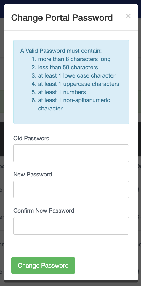 How to change my password - USER GUIDE