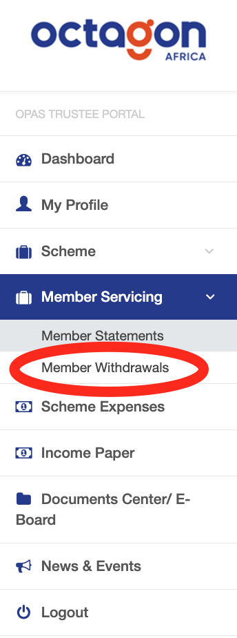 How to approve member withdrawal - USER GUIDE