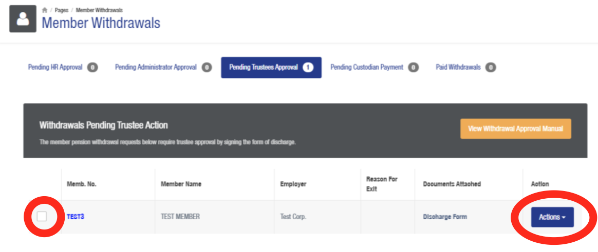 How to approve member withdrawal - USER GUIDE