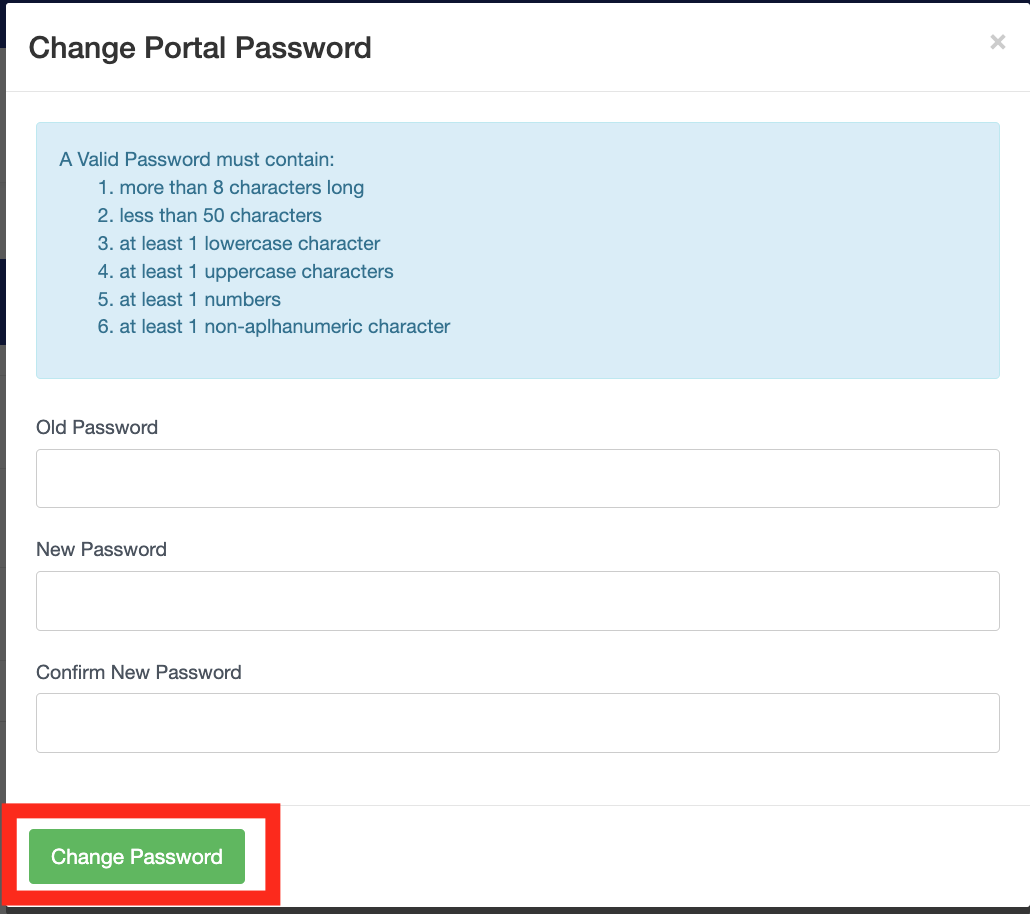 How to change my password - USER GUIDE